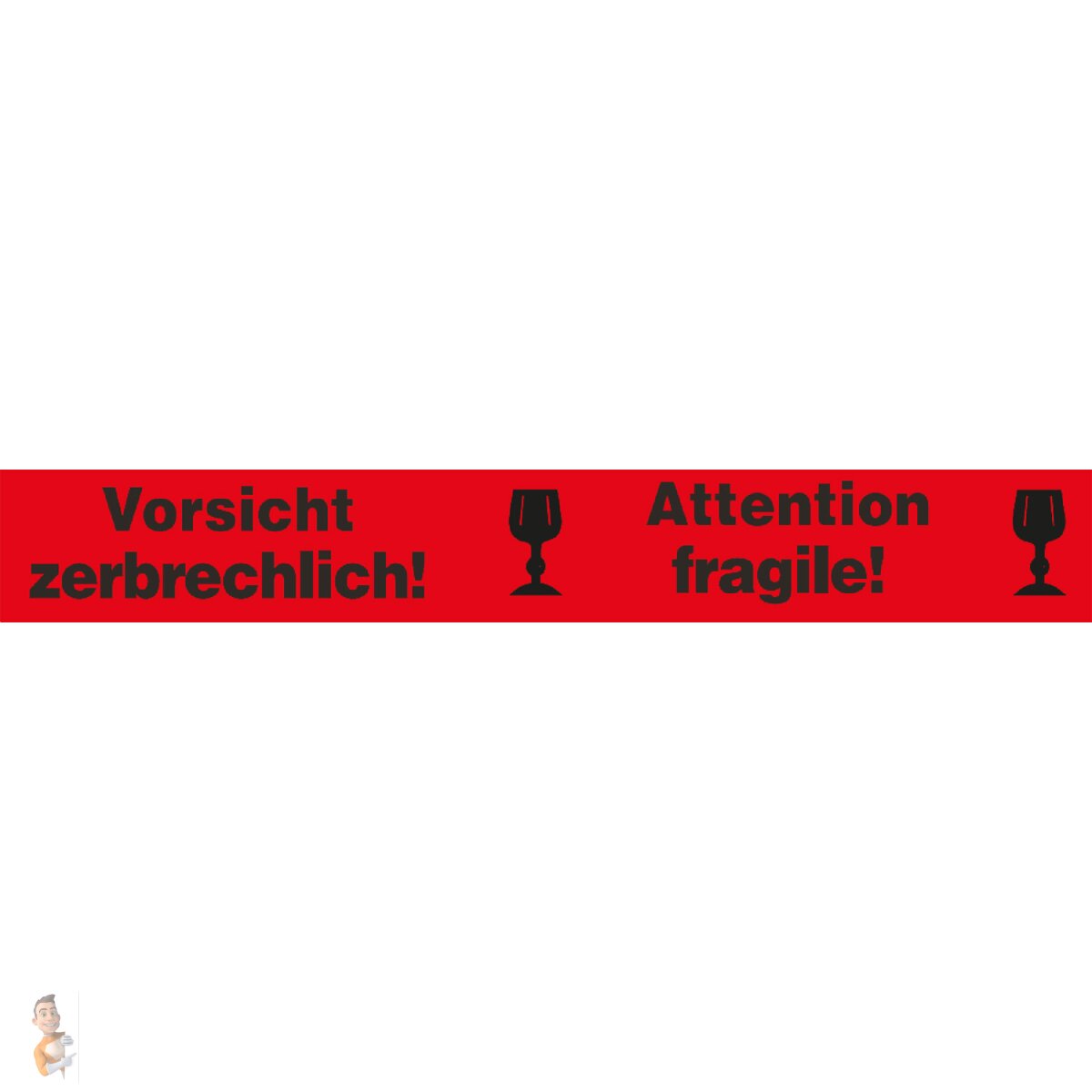 Warn-Klebebänder, 50 mm breit x 66 lfm, mit Aufdruck "Zerbrechlich ...